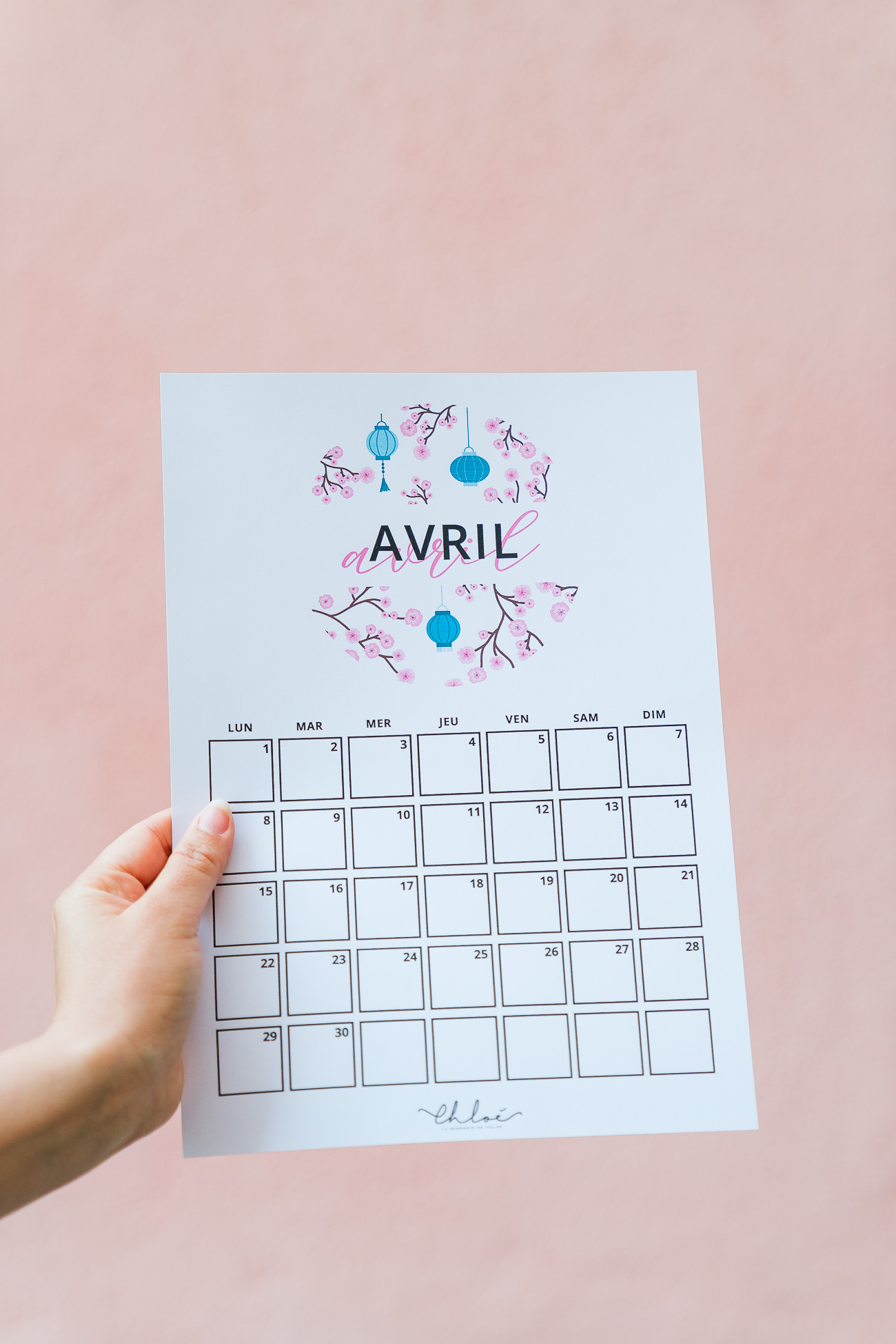 Calendrier Avril + Kit à imprimer // La Penderie de Chloé, blog lifestyle